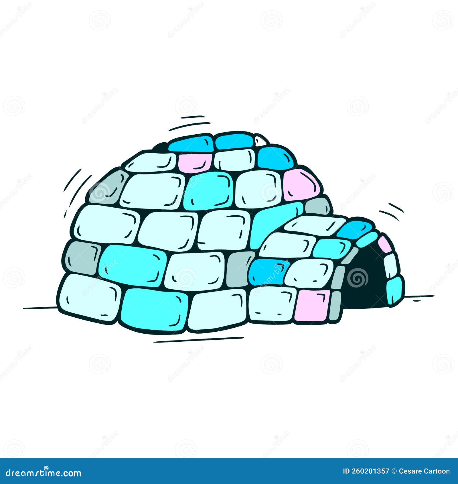 Cartoon Of Igloo With Mountains In Winter Illustration | CartoonDealer.com #130849073