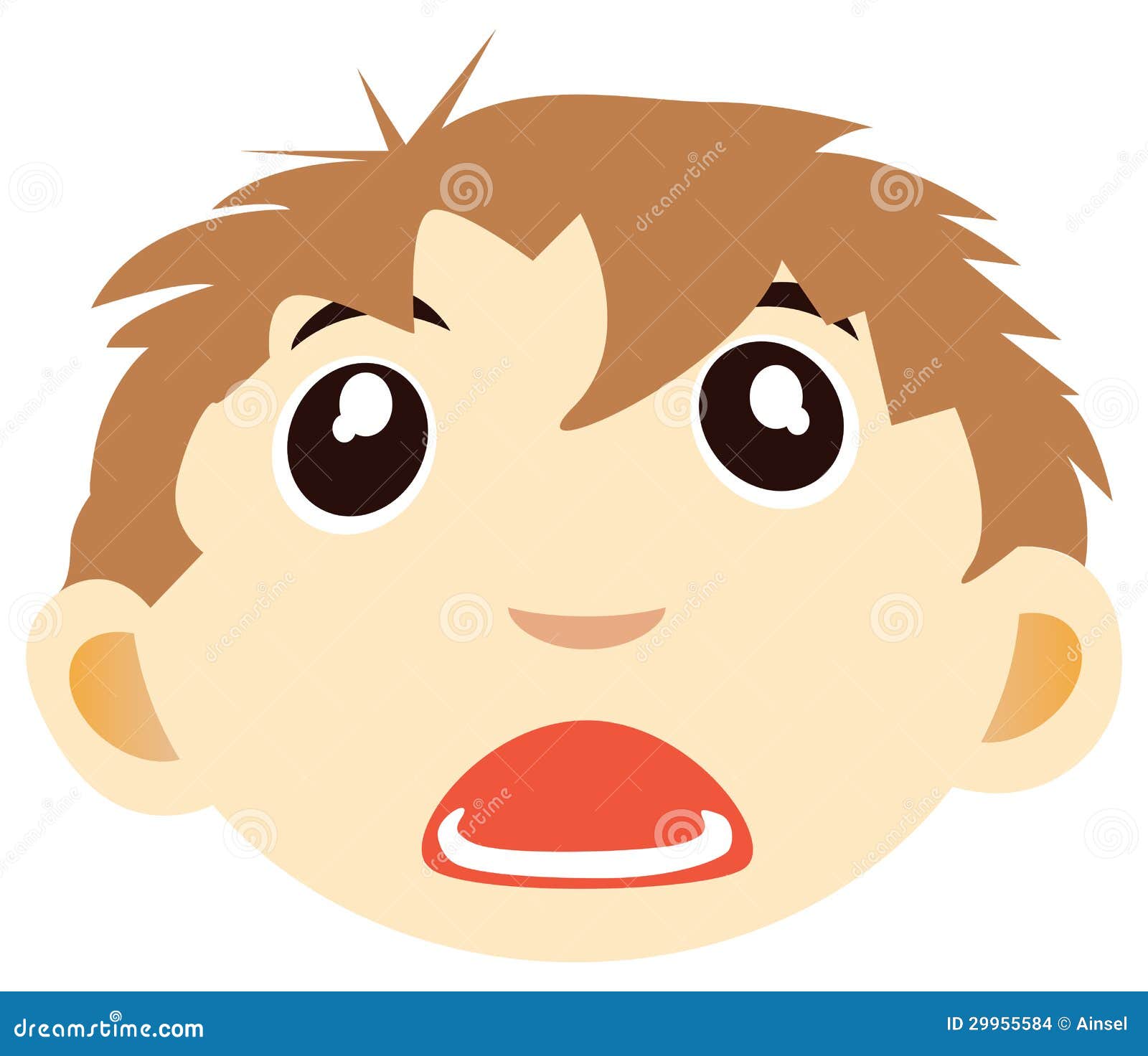 Boy face stock vector. Illustration of mouth, head, male - 29955584