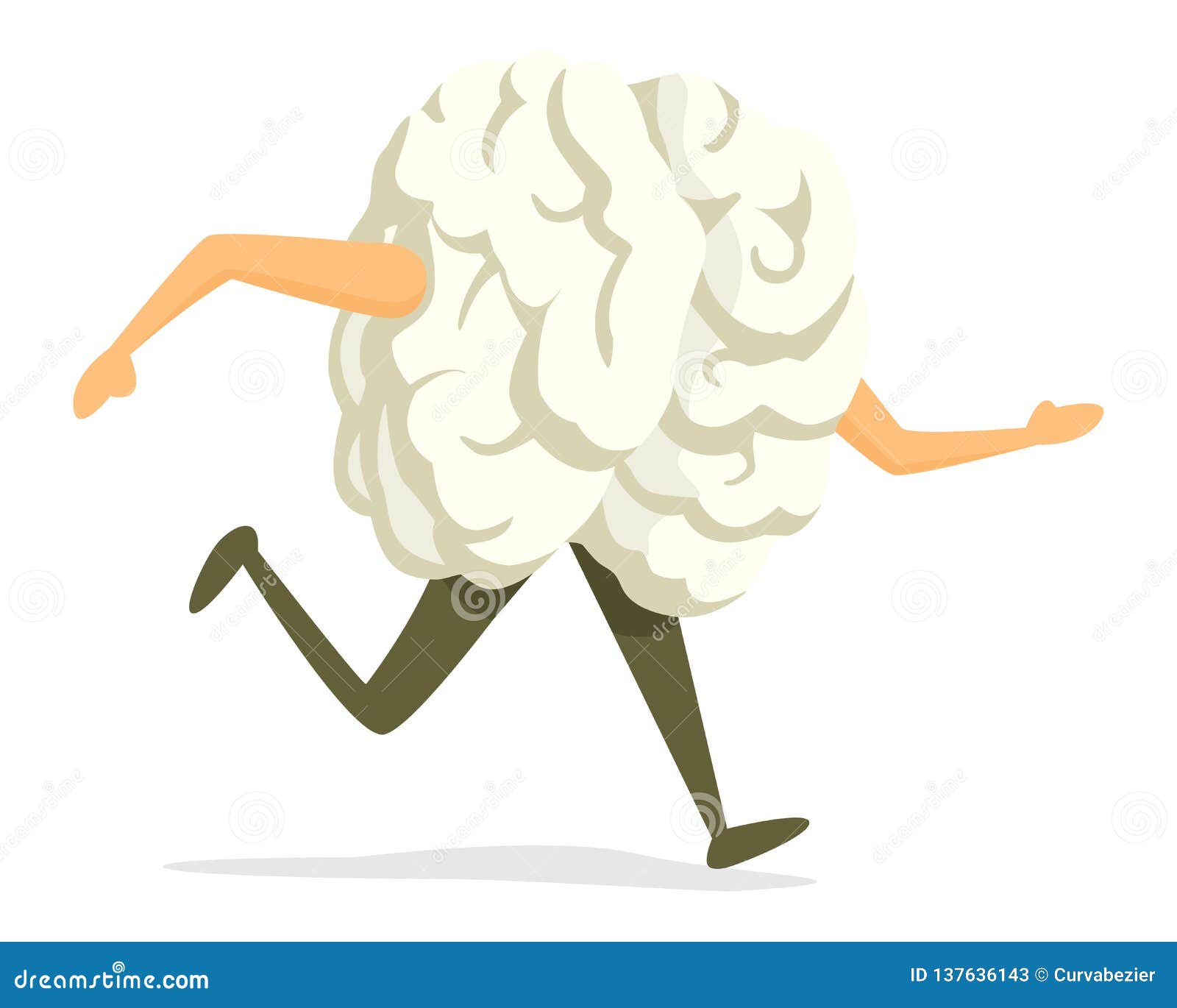 Brain on the Move or Running Stock Vector - Illustration of escape ...