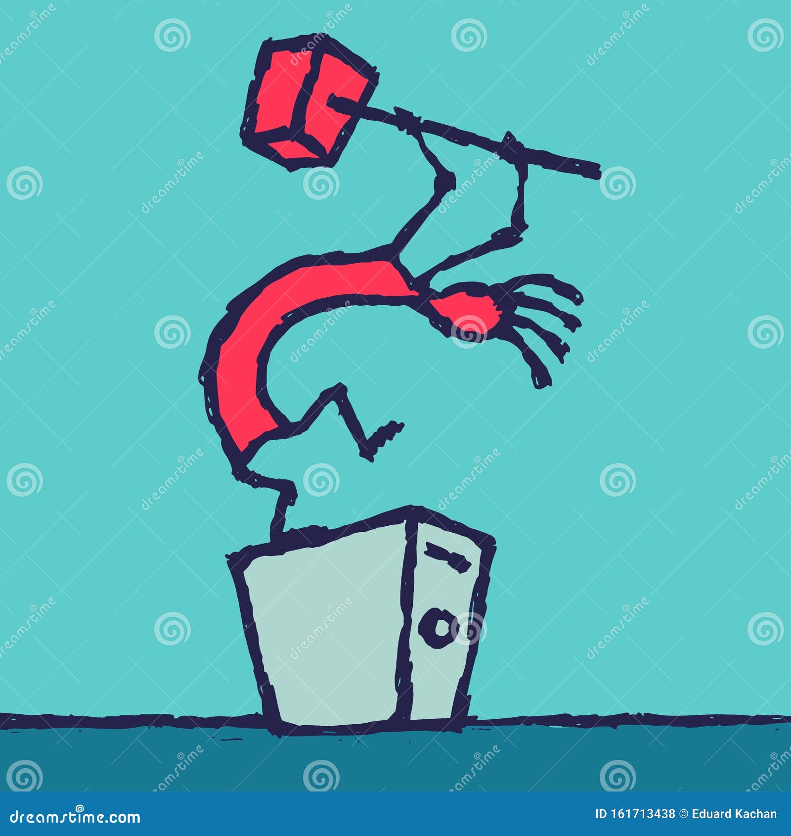 Cartoon Illustration Af a Computer Destructor Stock Vector ...