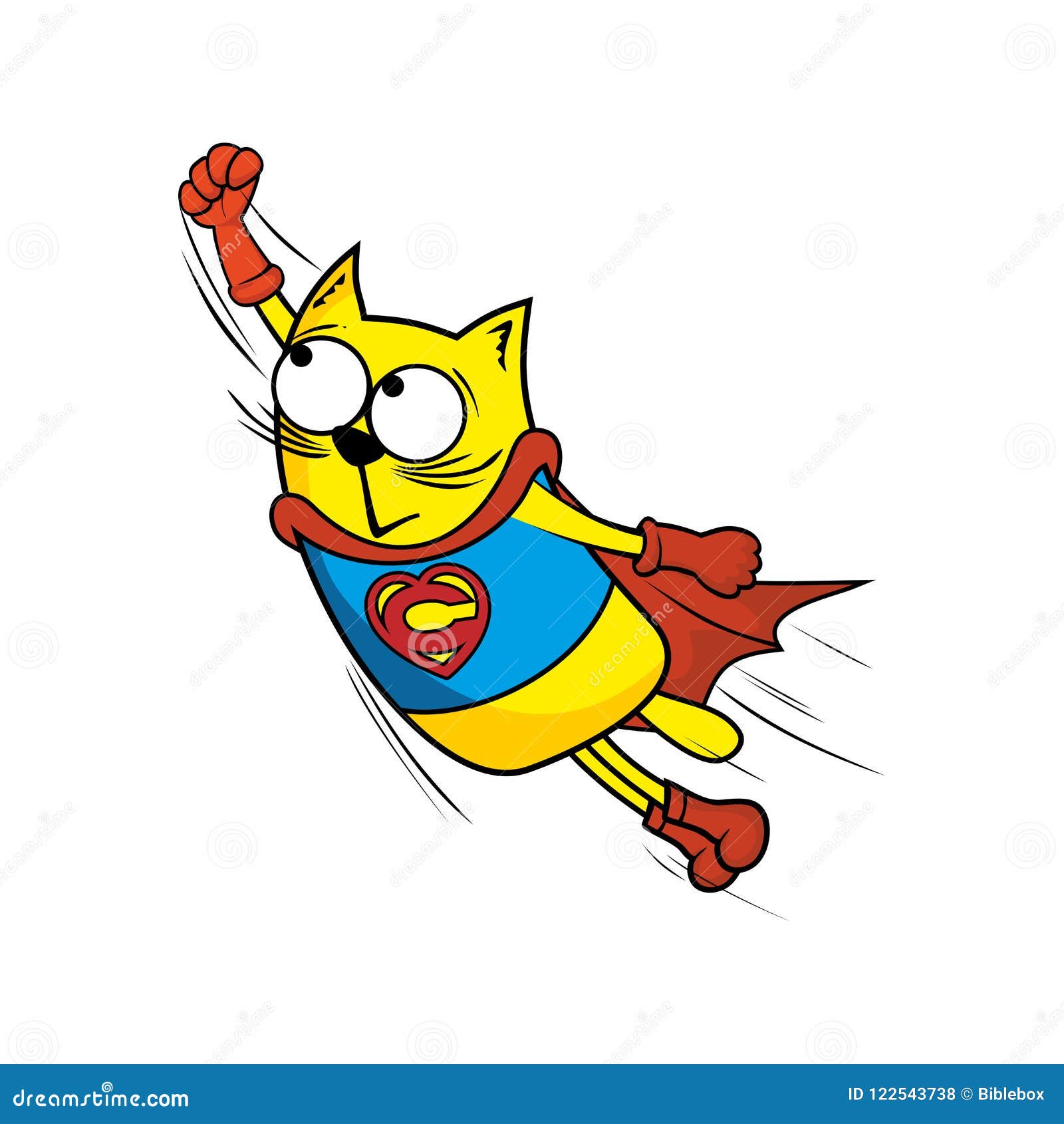 Cartoon Illustration. Amazing Hero Cat. Stock Vector - Illustration of ...