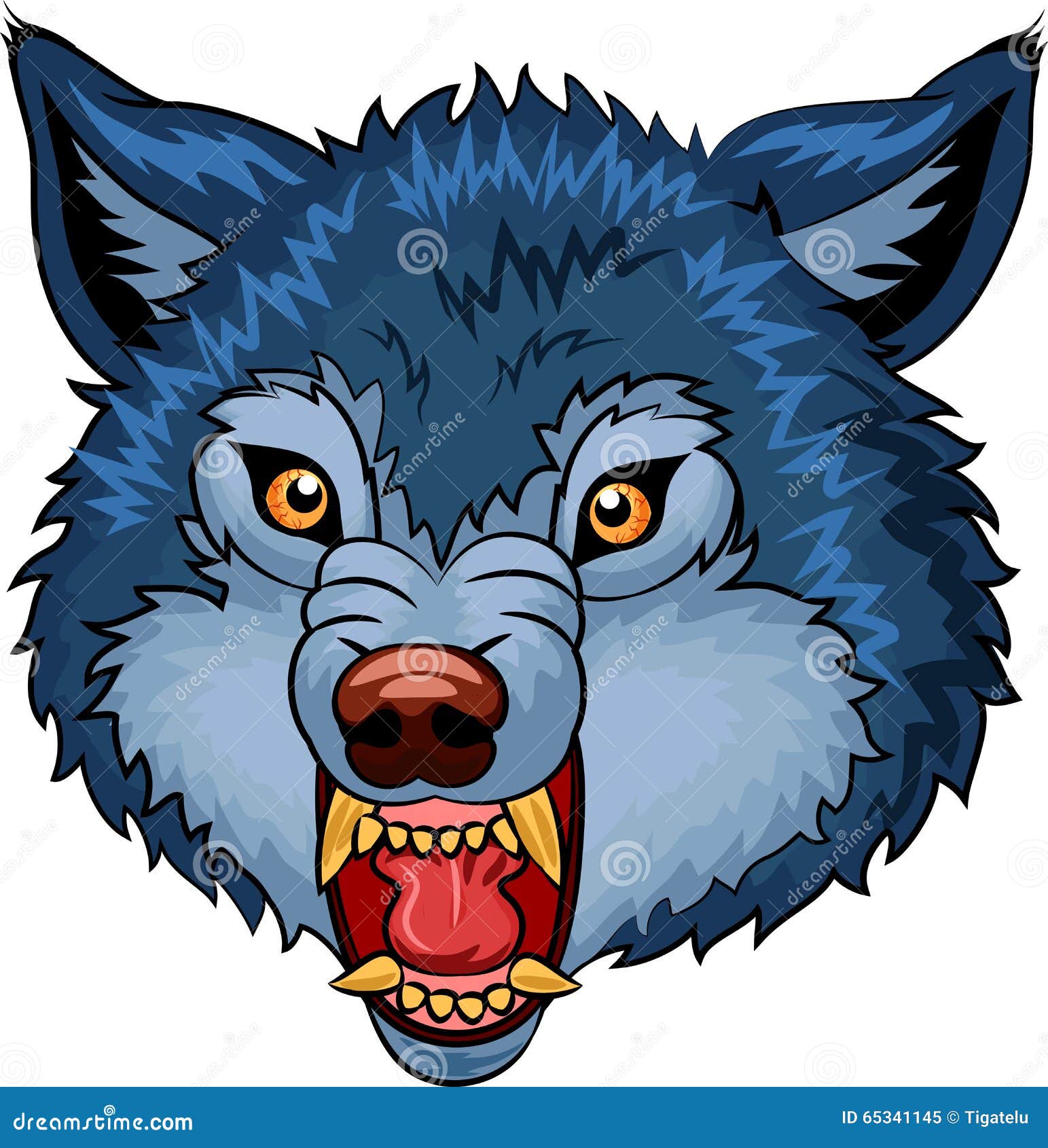 Cartoon Illustration of Angry Wolf Cartoon Character Stock Vector ...