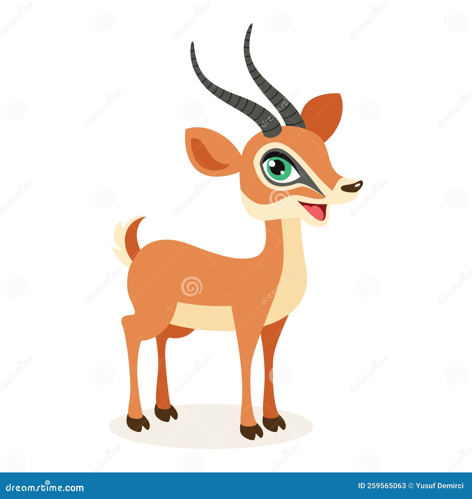 Cartoon Illustration of an Antelope Stock Illustration - Illustration ...