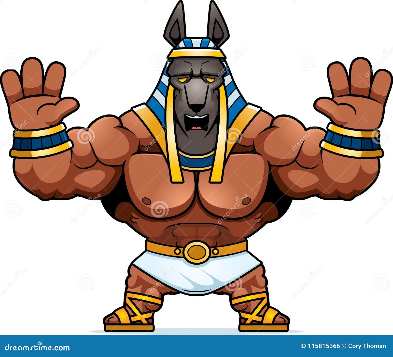 Cartoon Anubis Scared stock vector. Illustration of anubis - 115815366