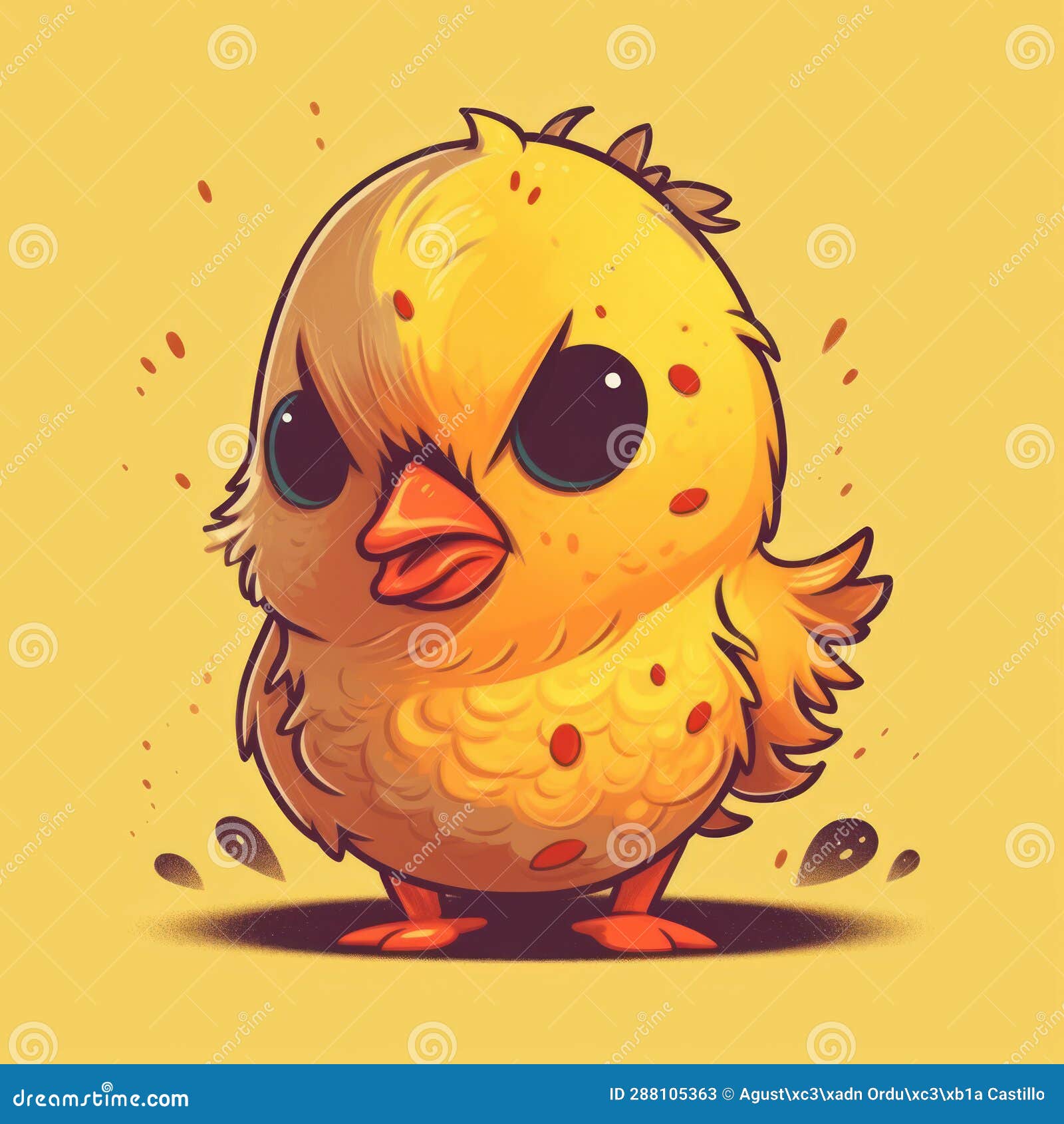 A Cartoon Illustration of a Baby Chick. Generative AI. Stock ...