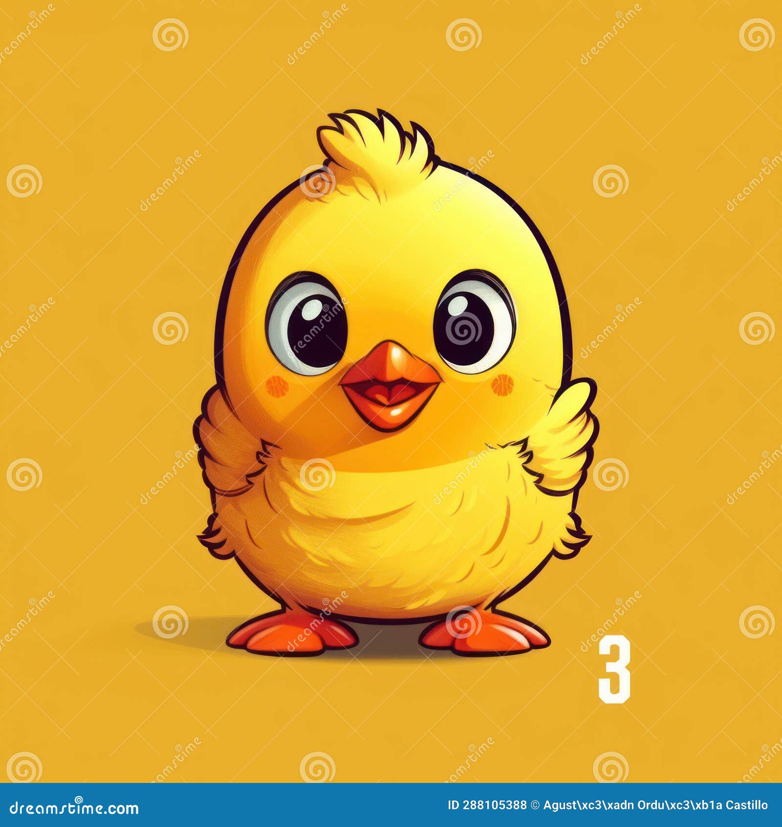 A Cartoon Illustration of a Baby Chick. Generative AI. Stock ...