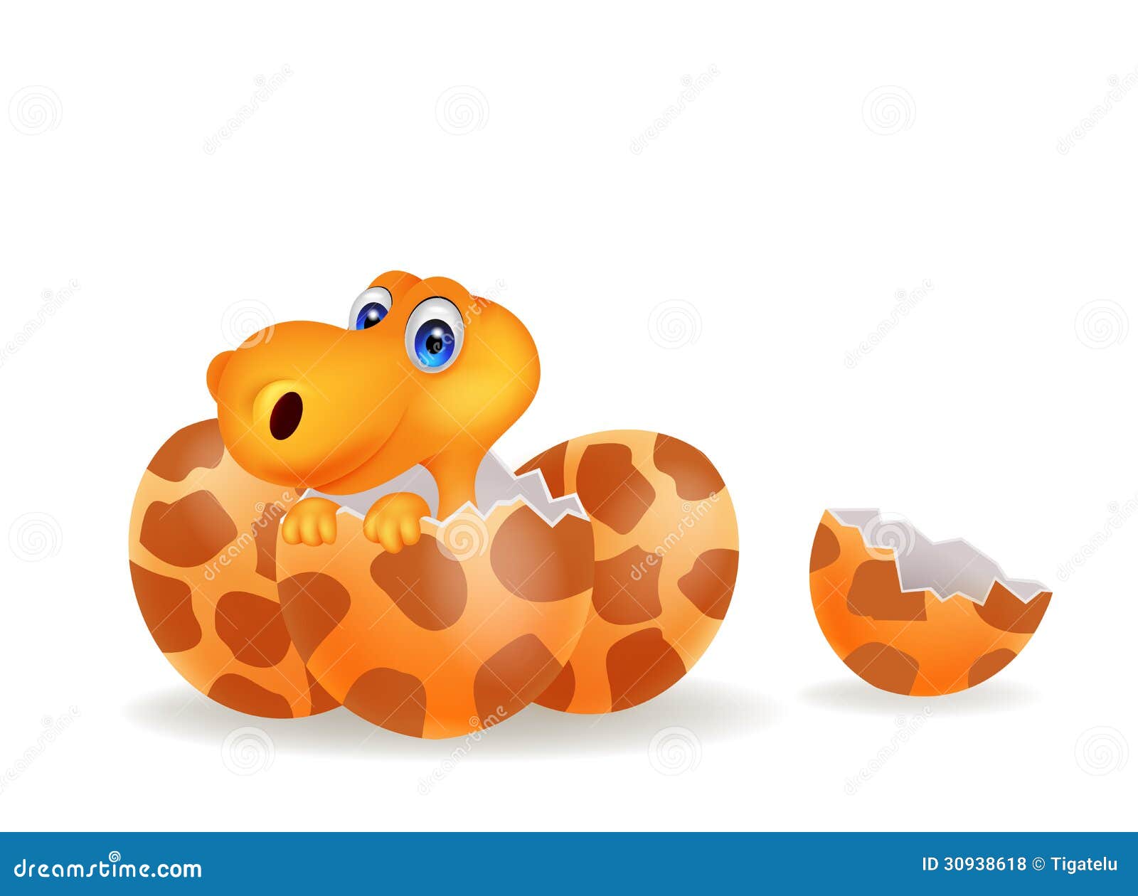 Cartoon Illustration of a Baby Dinosaur Hatching Stock Vector ...