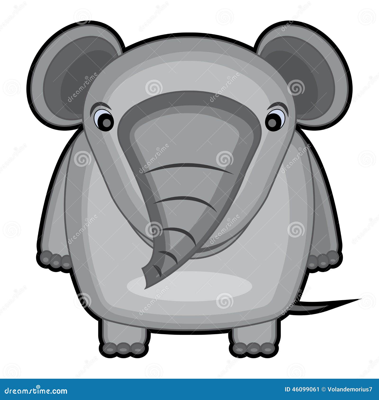 Cartoon Illustration of a Baby Elephant Stock Vector - Illustration of ...