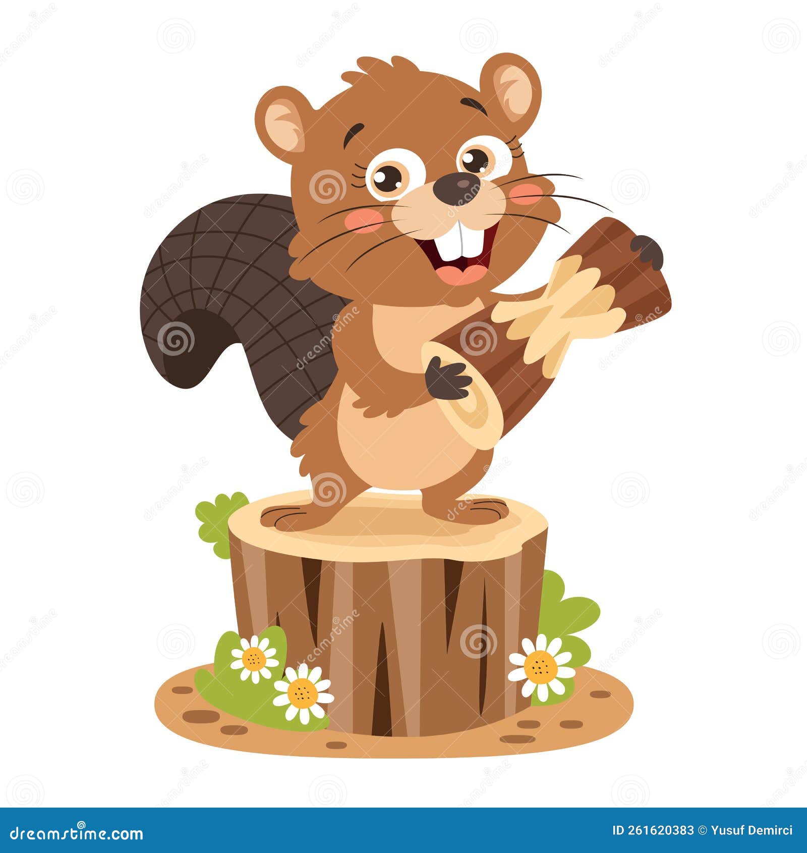 Cartoon Illustration of a Beaver Stock Illustration - Illustration of ...