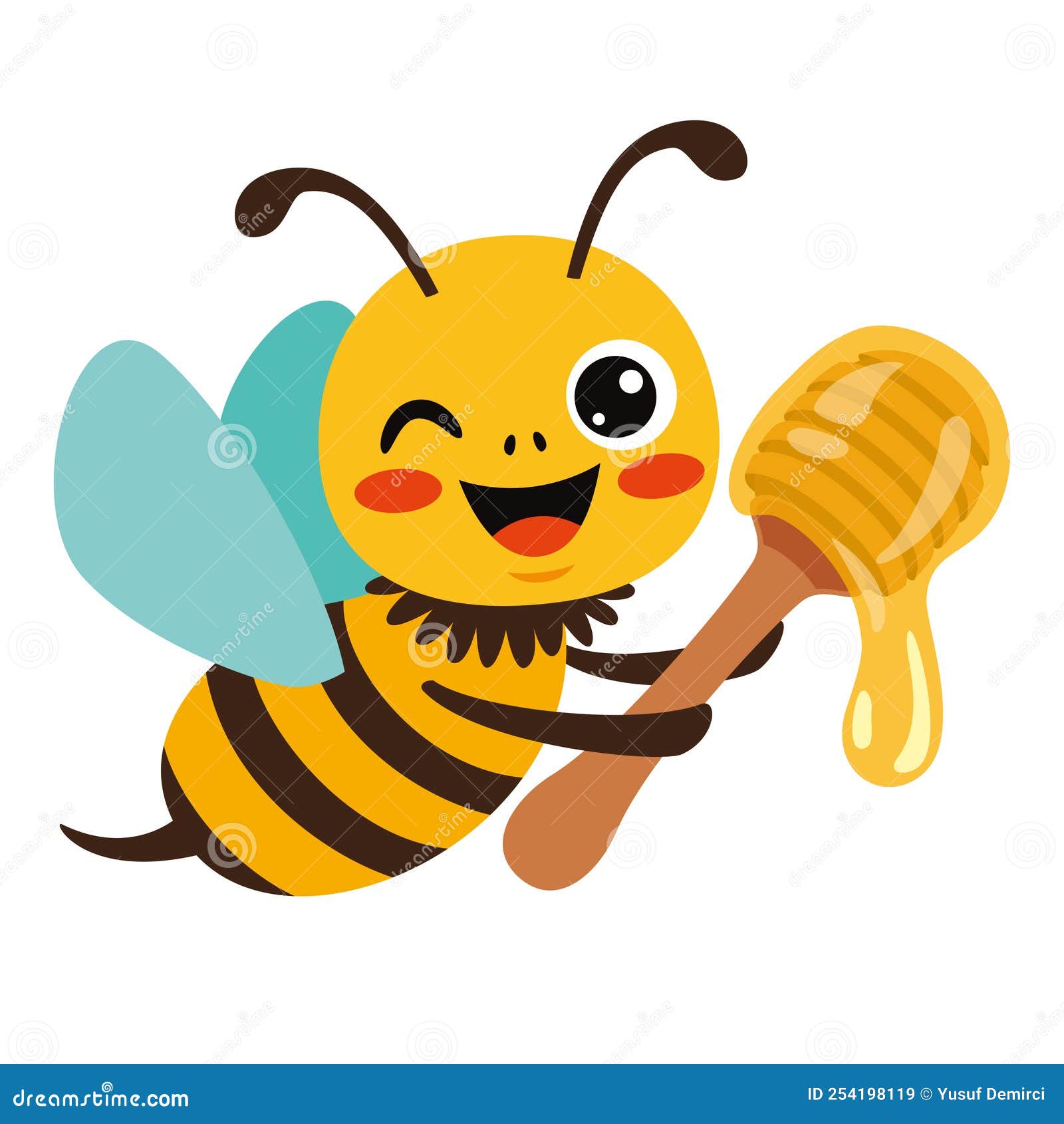 Cartoon Illustration of a Bee Stock Illustration - Illustration of bees ...