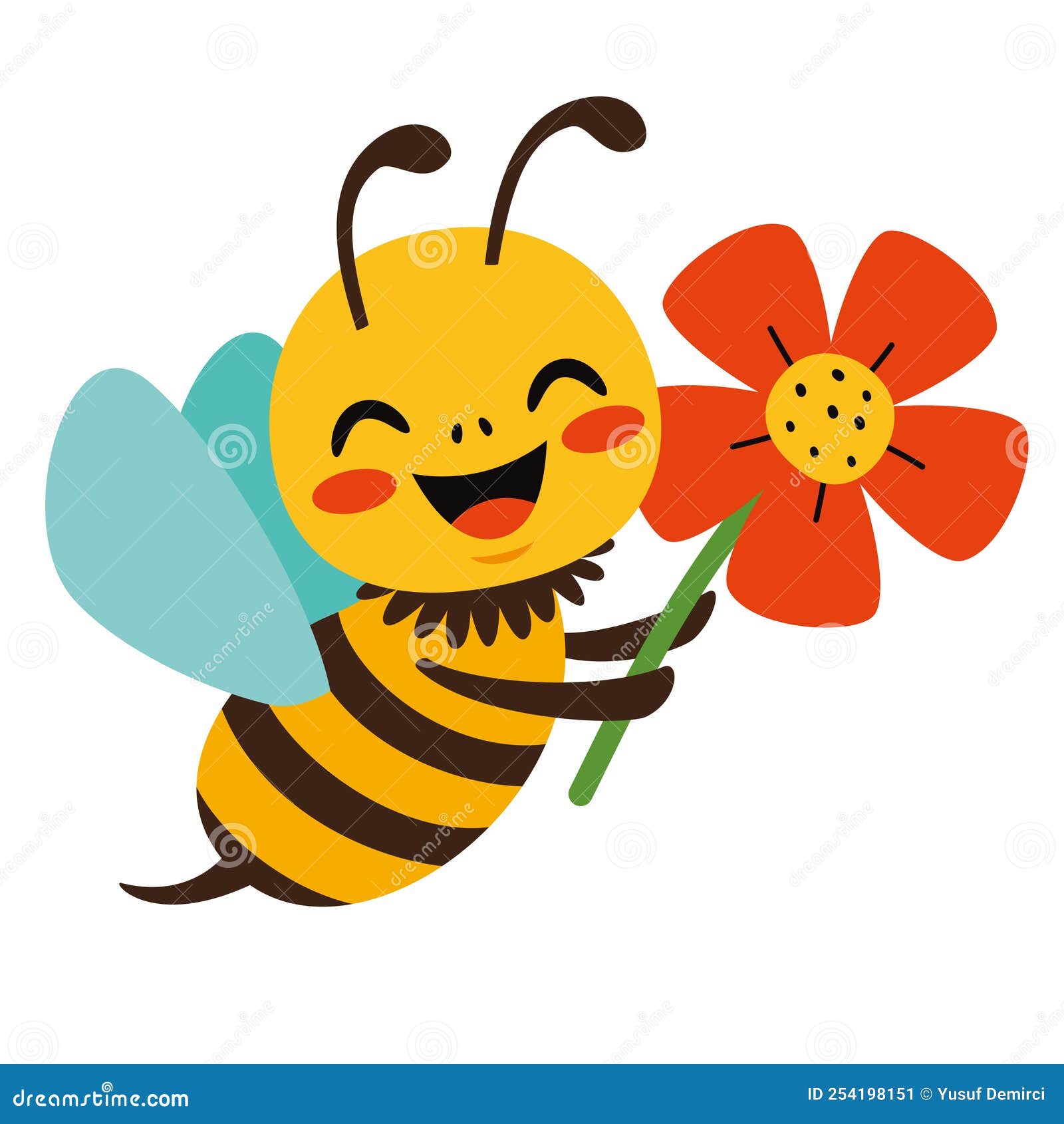 Cartoon Illustration of a Bee Stock Illustration - Illustration of ...