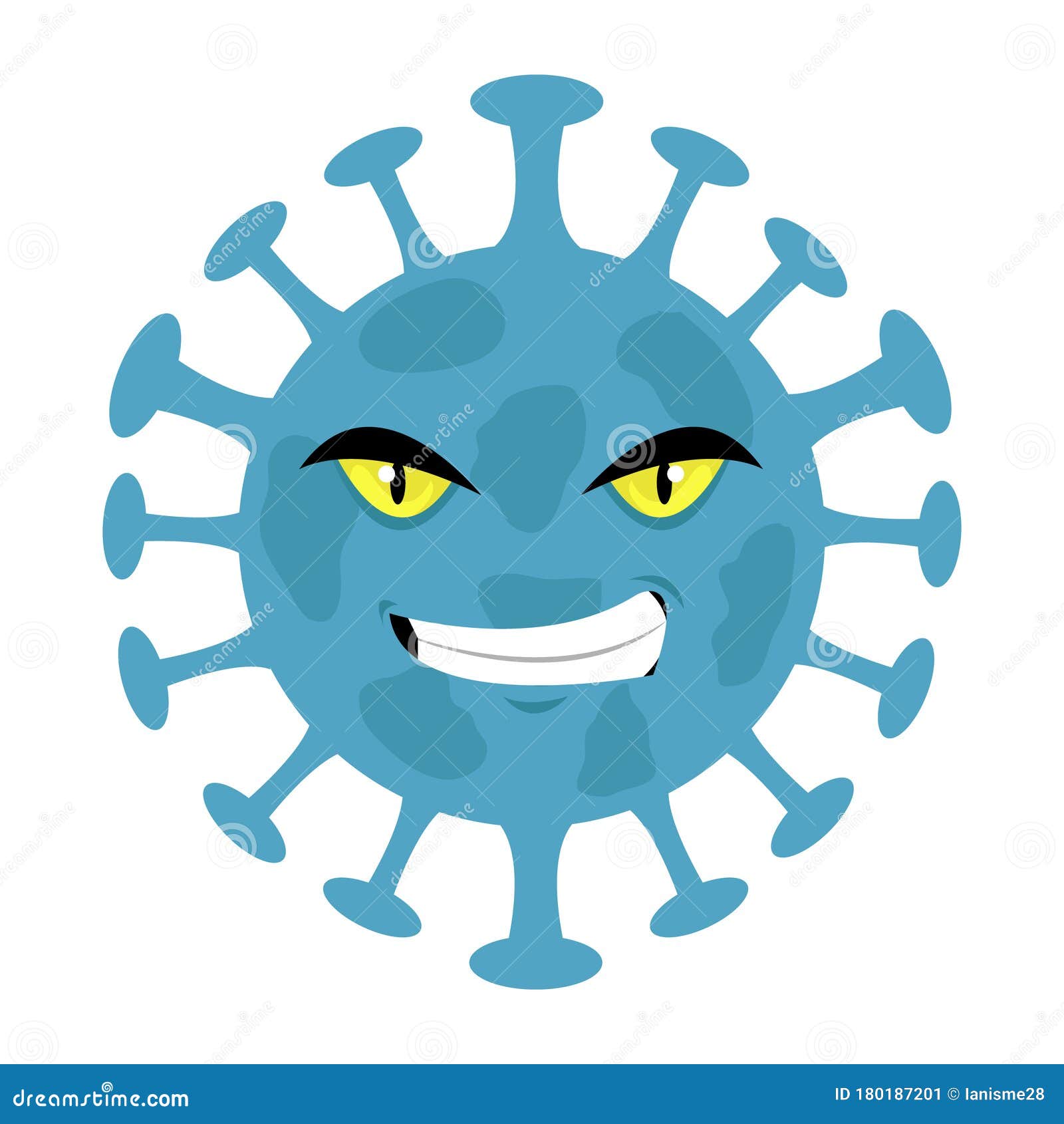 Cartoon Illustration of Blue Corona Virus Stock Vector - Illustration ...