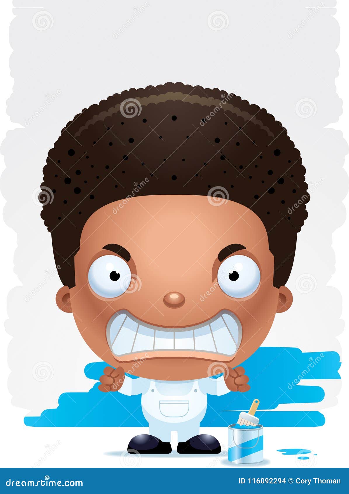 Angry Cartoon Boy Painter stock vector. Illustration of youth - 116092294