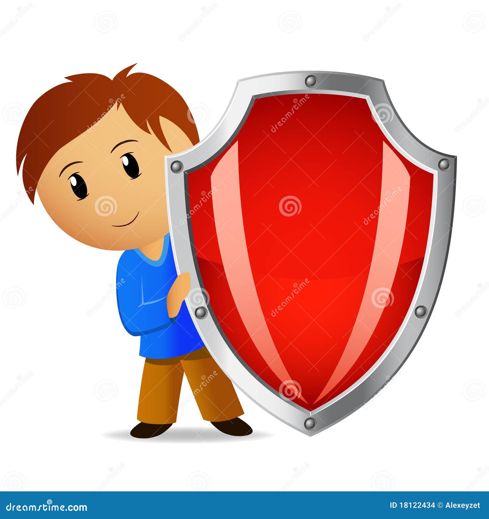 Cartoon Illustration of Boy with Red Shield Stock Vector - Illustration ... Cartoon Illustration of Boy with Red Shield Stock Vector - Illustration ...