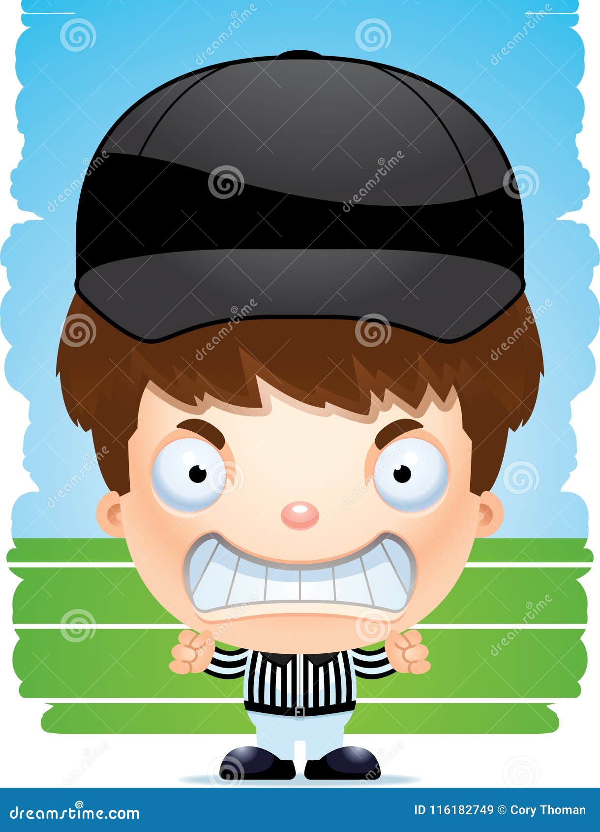 Angry Cartoon Boy Referee stock vector. Illustration of sports - 116182749