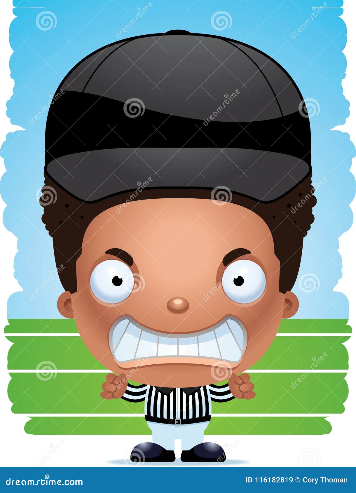 Angry Cartoon Boy Referee stock vector. Illustration of people - 116182819
