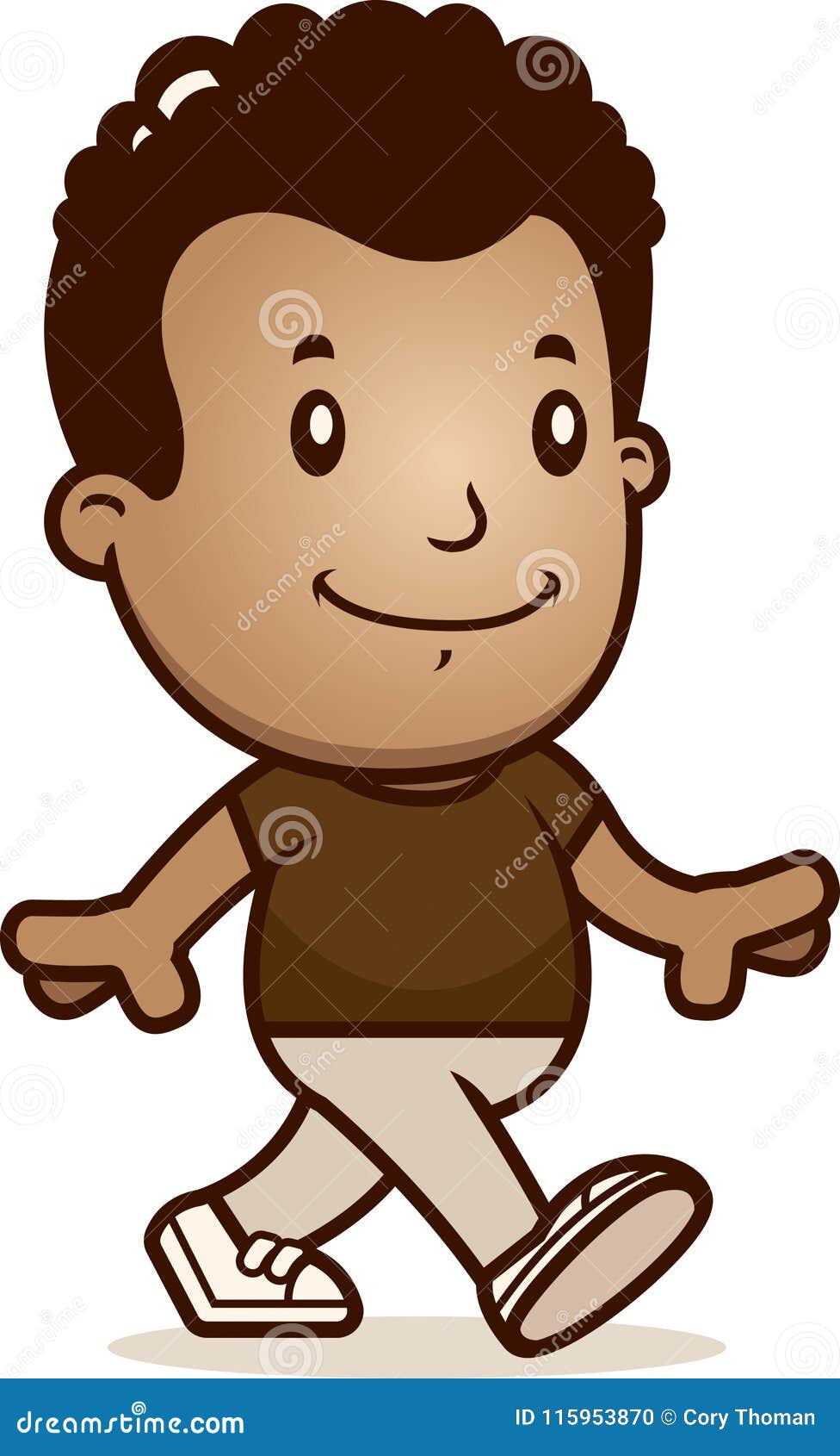 Cartoon Boy Walking stock vector. Illustration of retro - 115953870