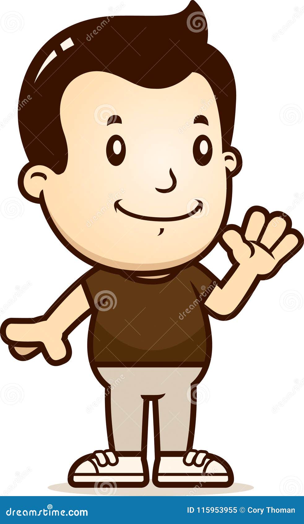 Cartoon Boy Waving stock vector. Illustration of smiling - 115953955
