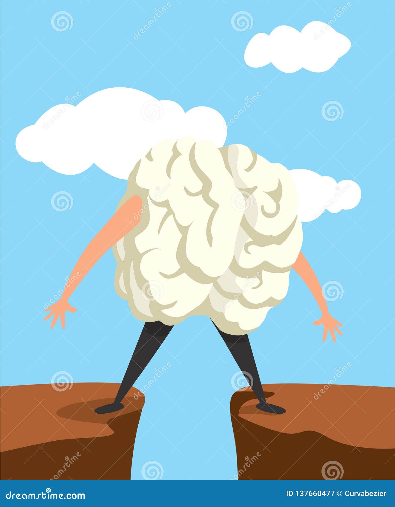 Brain Choosing between Two Options Stock Vector - Illustration of ...