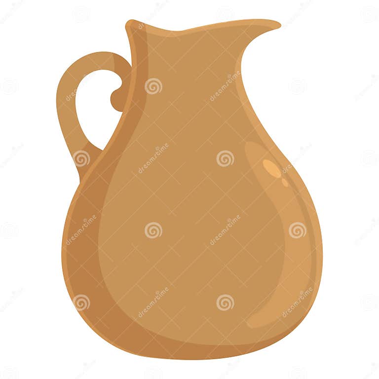 Brown Empty Ceramic Pitcher with Handle for Serving Water or Wine Stock ...