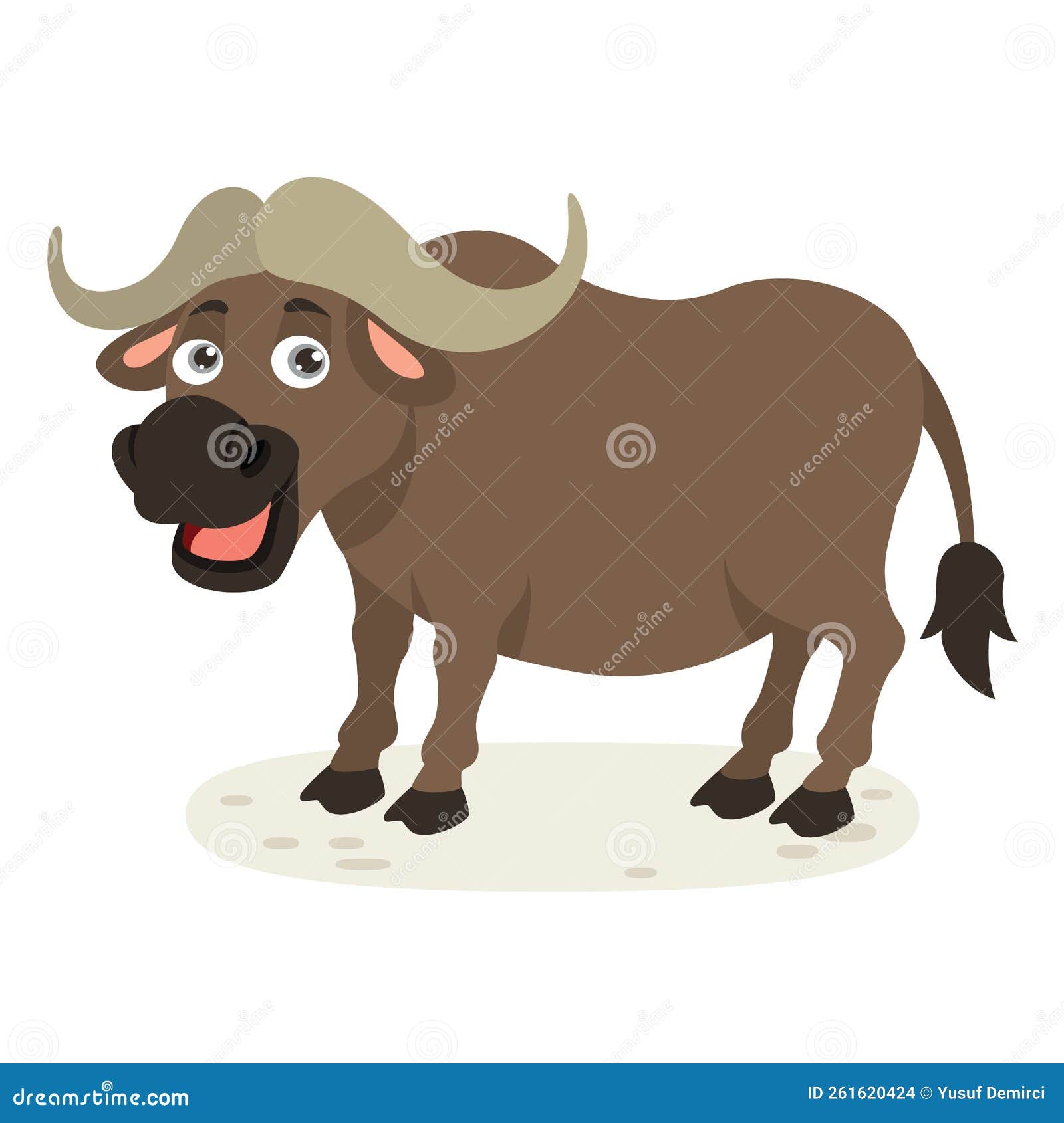 Cartoon Illustration of a Buffalo Stock Illustration - Illustration of ...