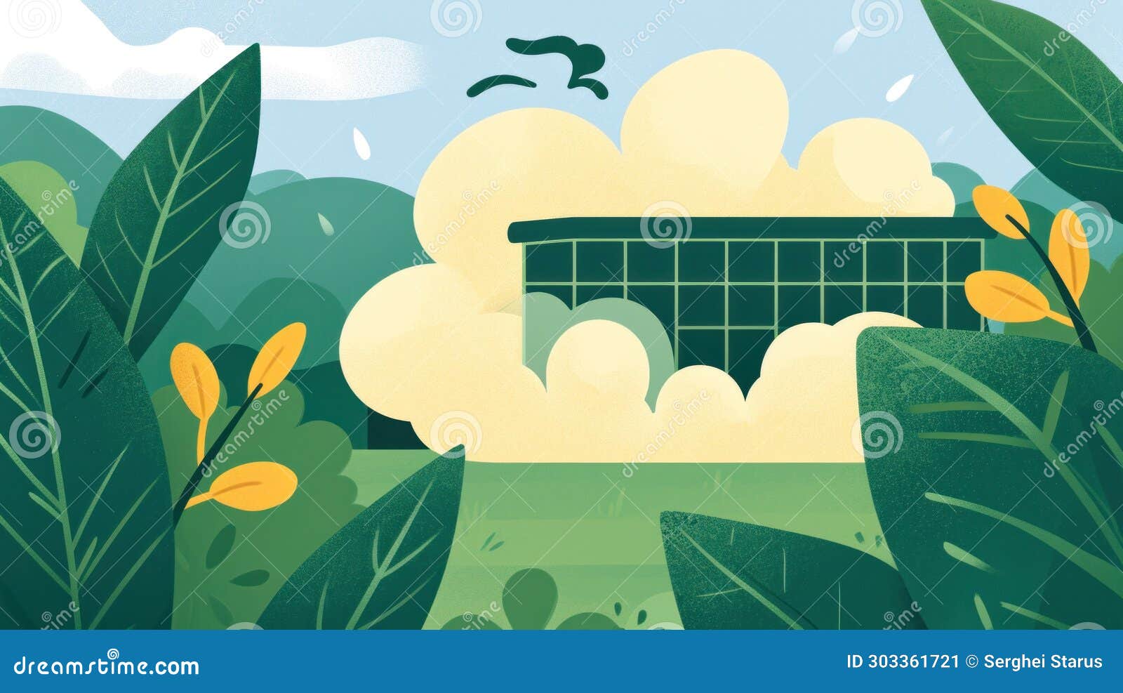 A Cartoon Illustration of a Building Exploding in the Distance, AI ...