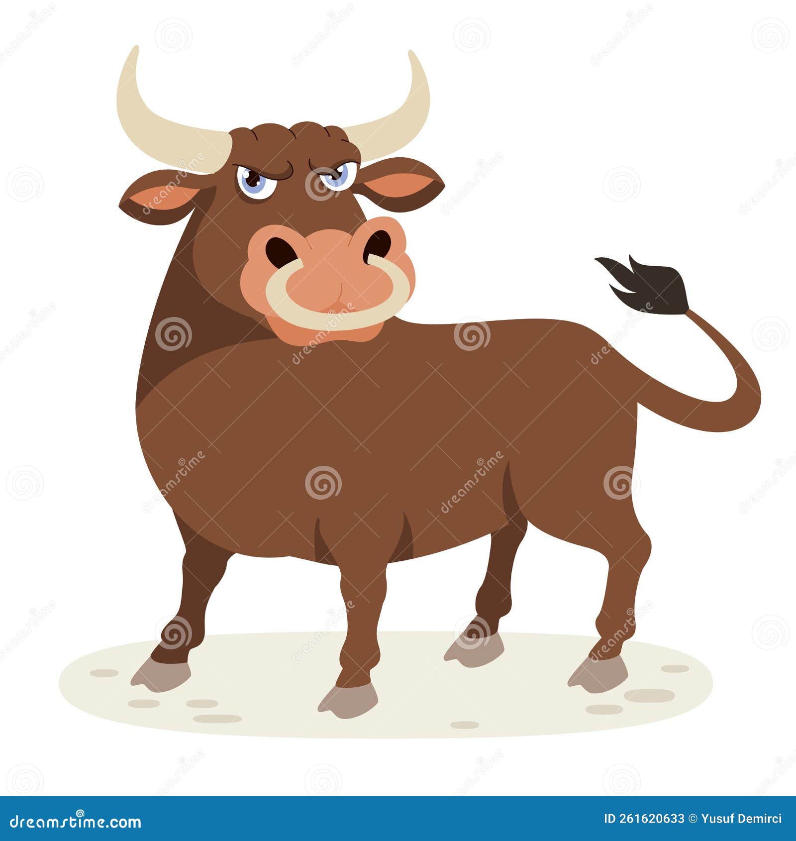 Cartoon Illustration of a Bull Stock Illustration - Illustration of ...