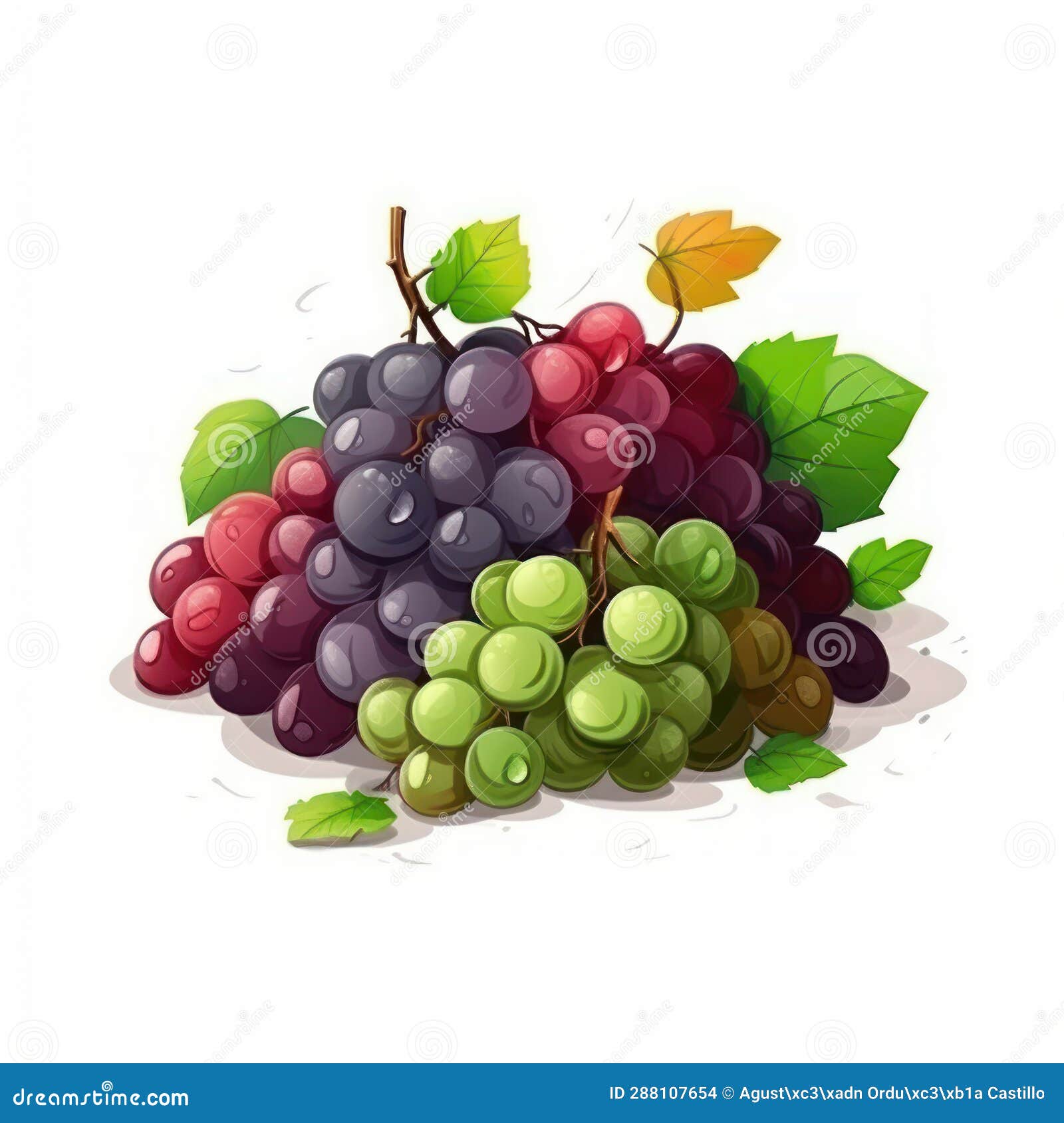 Cartoon Illustration of a Bunch of Grapes. Stock Illustration ...