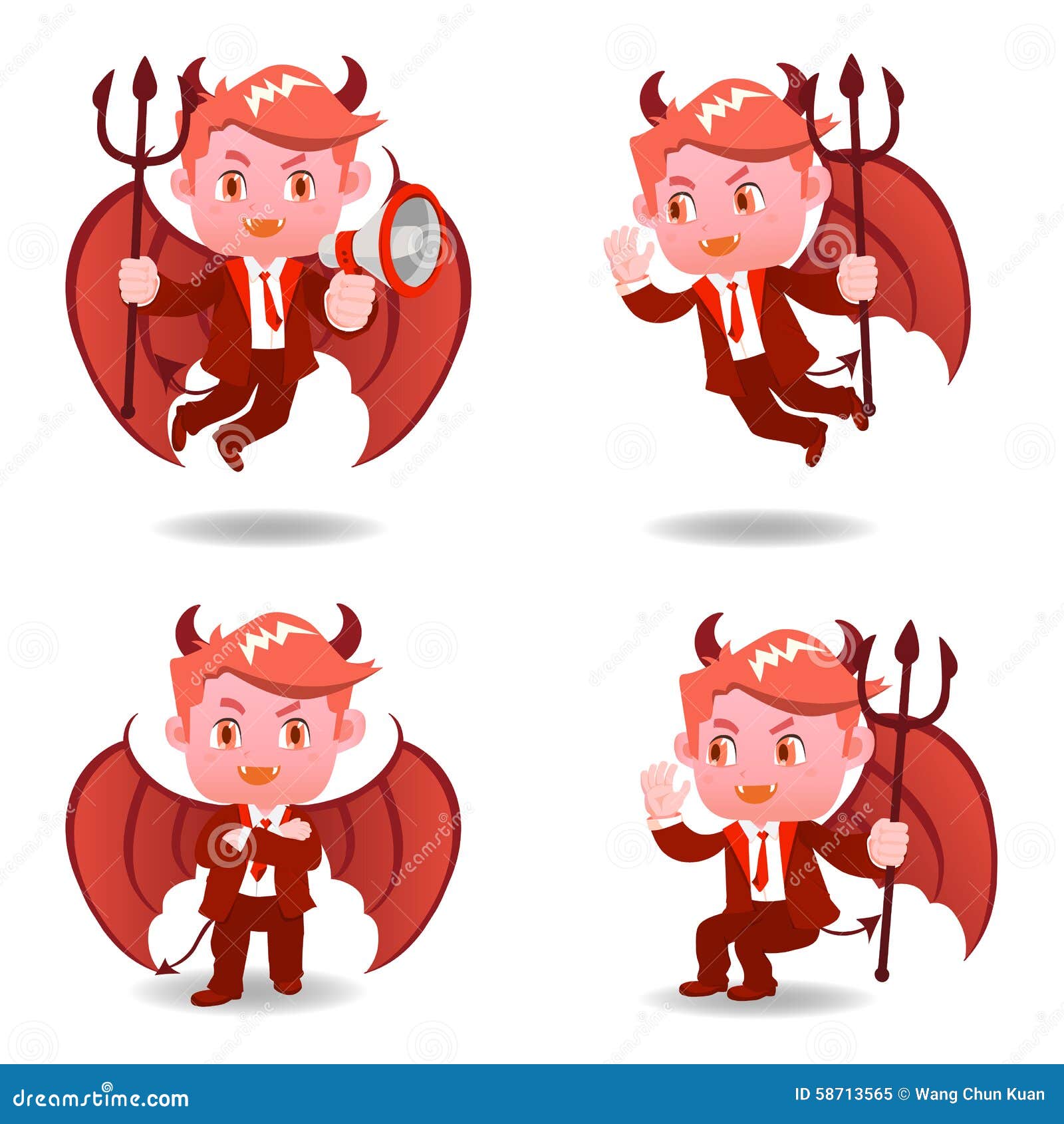 Cartoon Illustration Businessman Negative Thinking Stock Vector ...