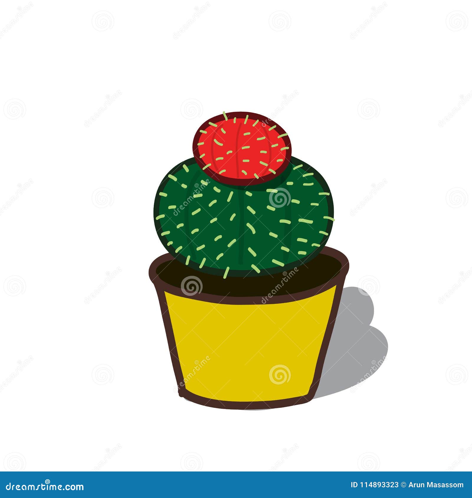 Cartoon Illustration of a Cactus Tree Stock Illustration - Illustration ...