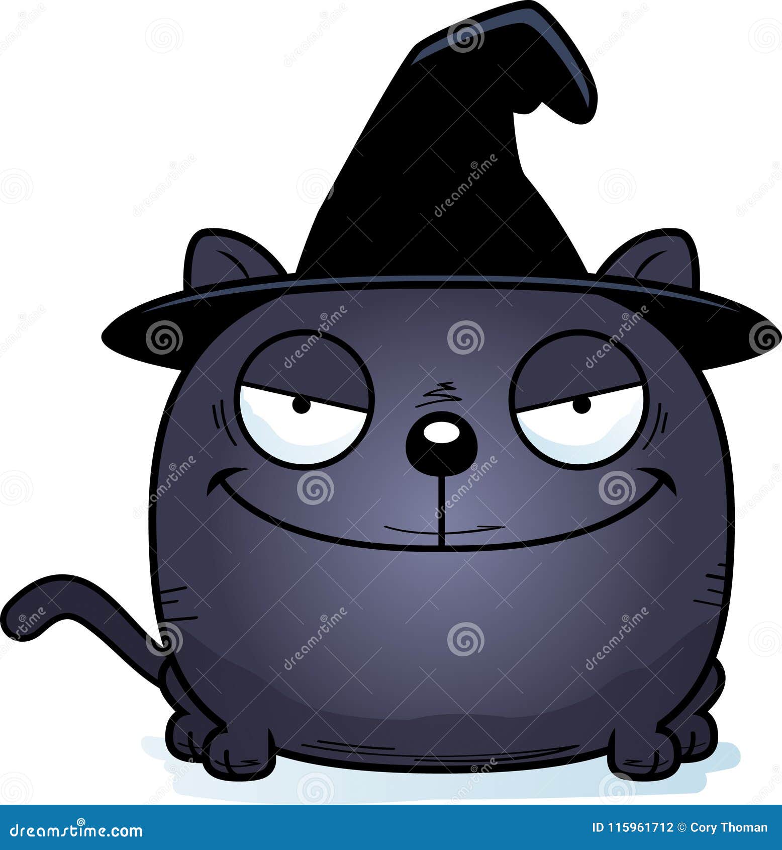 Cartoon Sly Witch Cat stock vector. Illustration of witch - 115961712