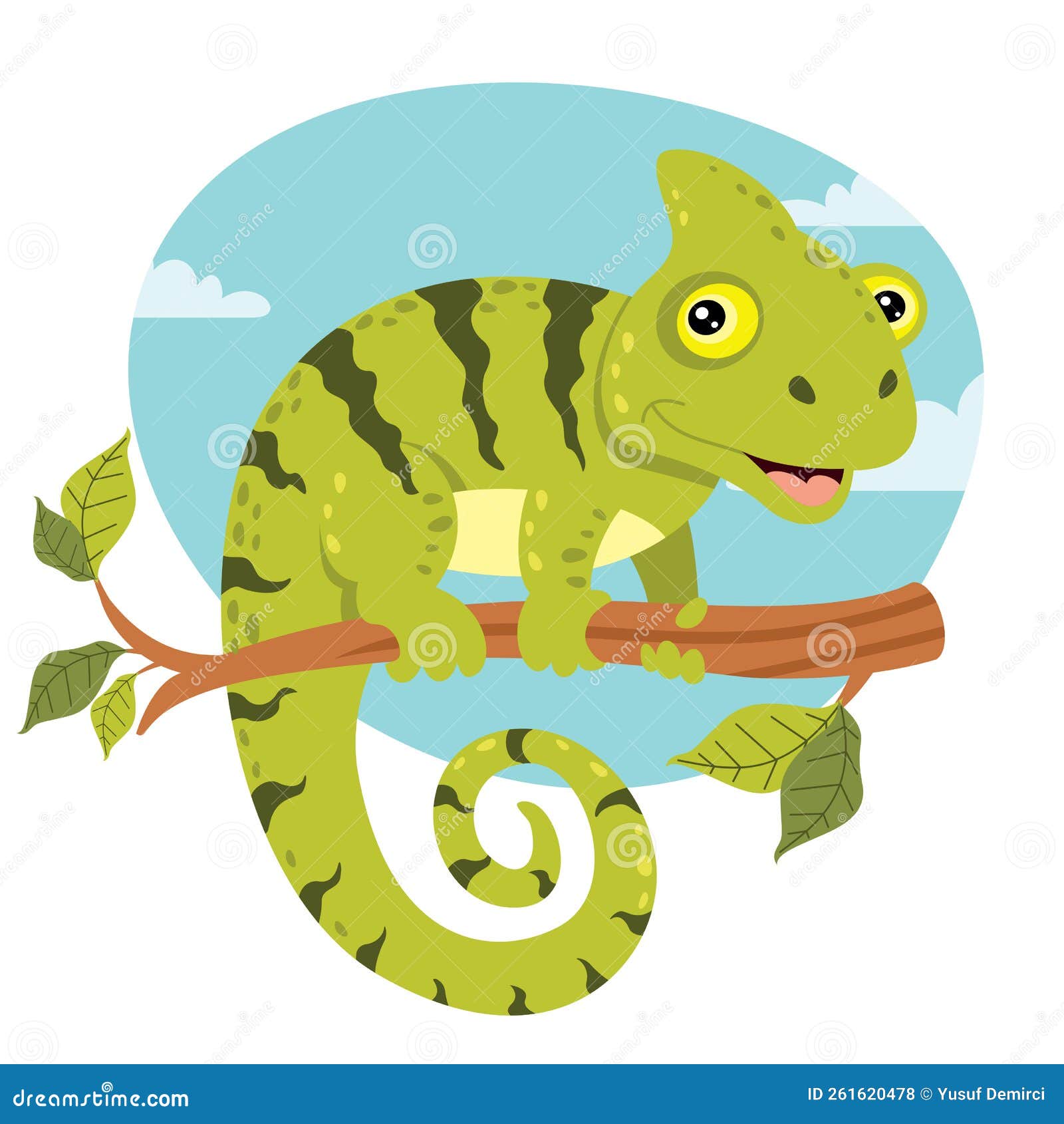 Cartoon Illustration of a Chameleon Stock Illustration - Illustration ...