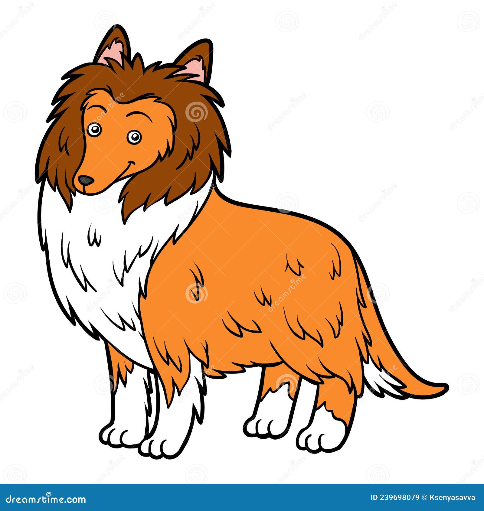 Cartoon Illustration for Children, Collie Dog Stock Vector ...