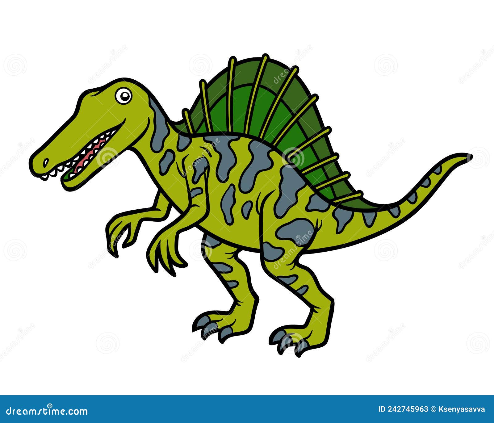 Cartoon Illustration for Children, Dinosaur Spinosaurus Stock Vector ...