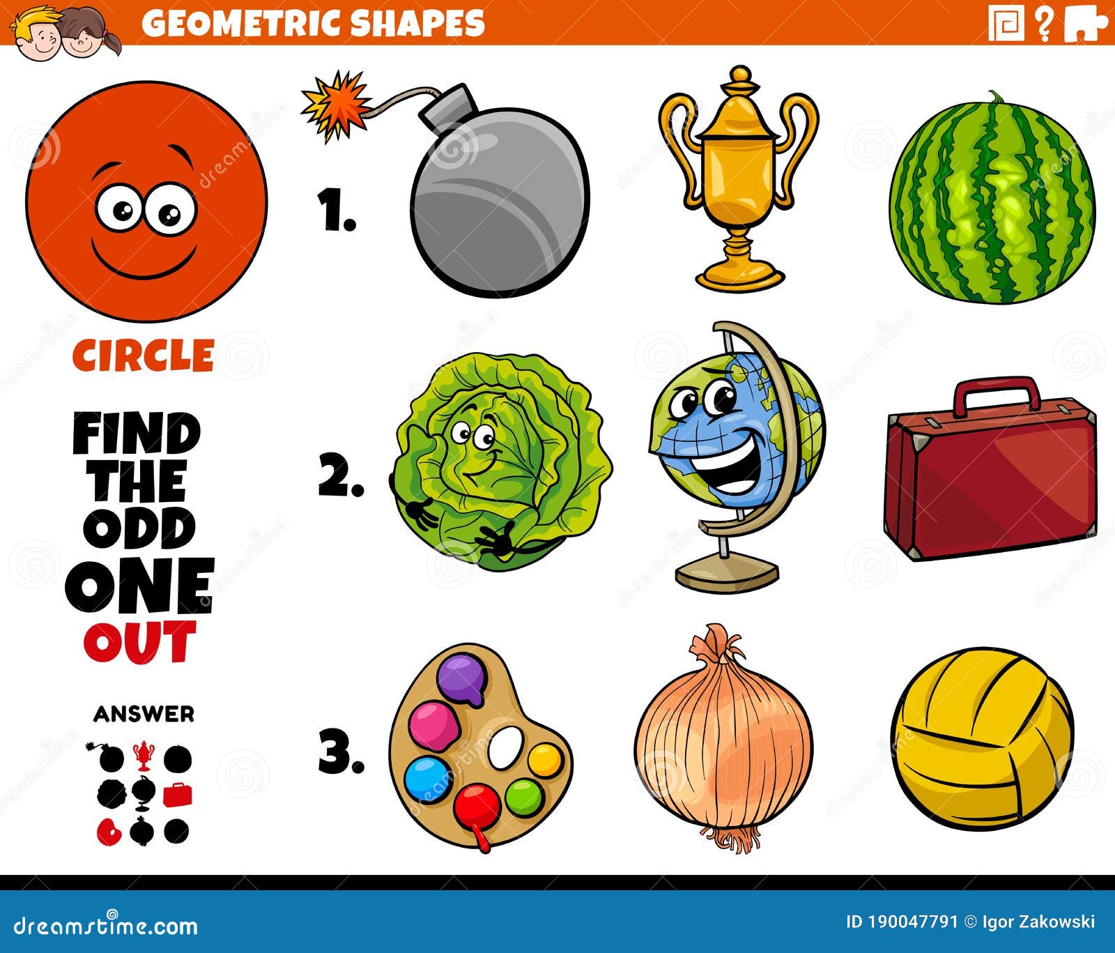 Circle Shape Objects Educational Task for Kids Stock Vector ... Circle Shape Objects Educational Task for Kids Stock Vector ...