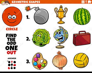 Circle Shape Objects Educational Task for Kids Stock Vector ...