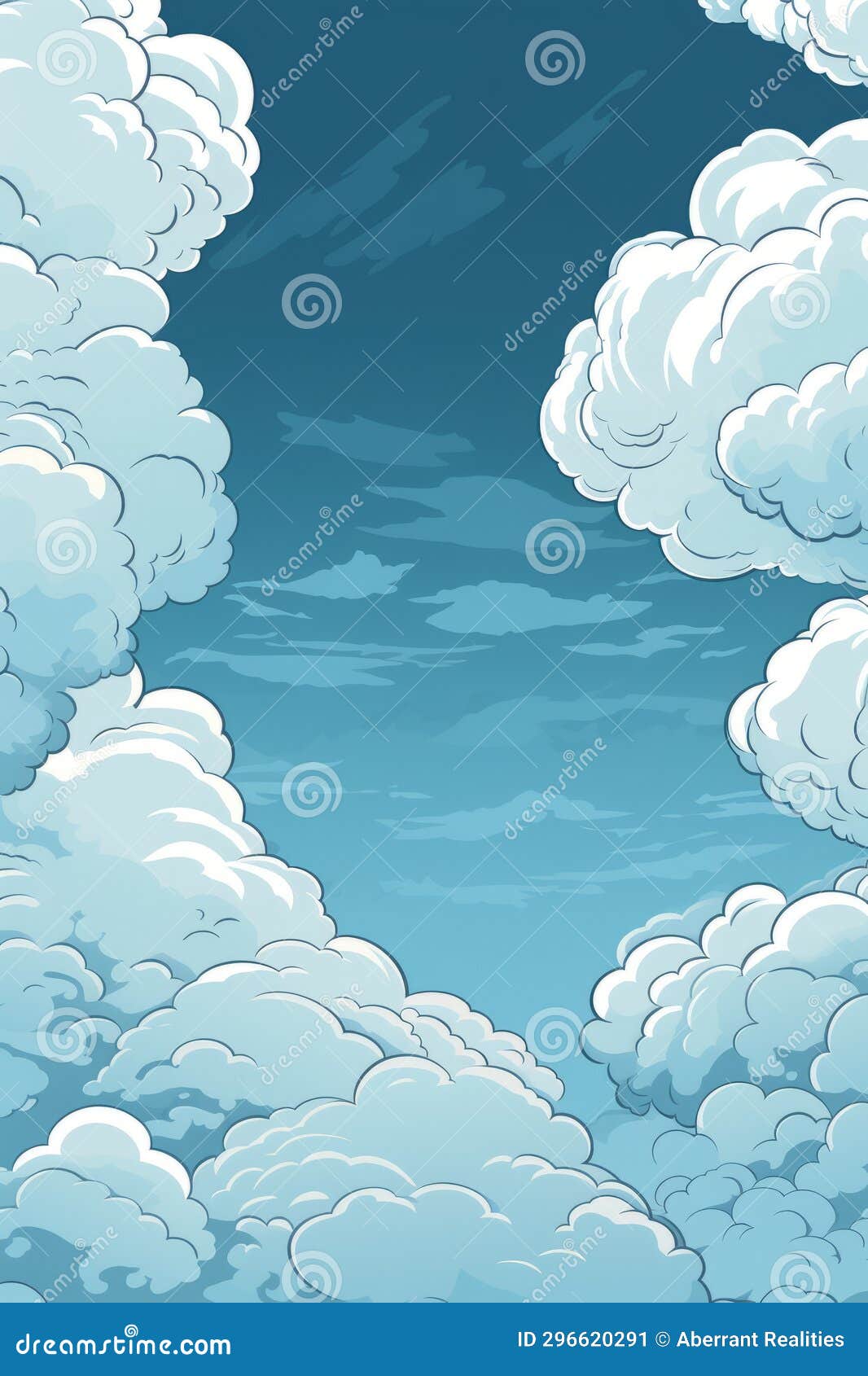 A Cartoon Illustration of Clouds in the Sky Stock Illustration ...