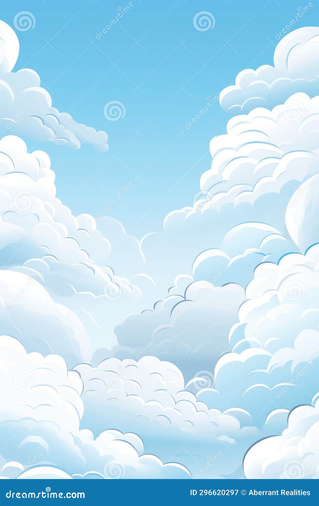 A Cartoon Illustration of Clouds in the Sky Stock Illustration ...
