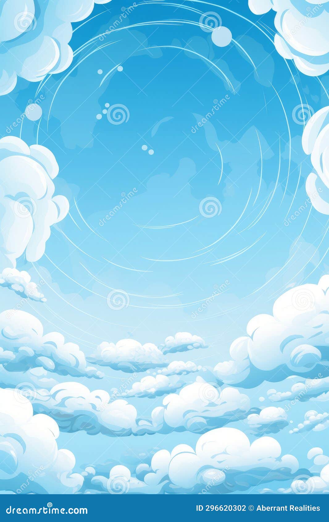A Cartoon Illustration of Clouds in the Sky Stock Illustration ...