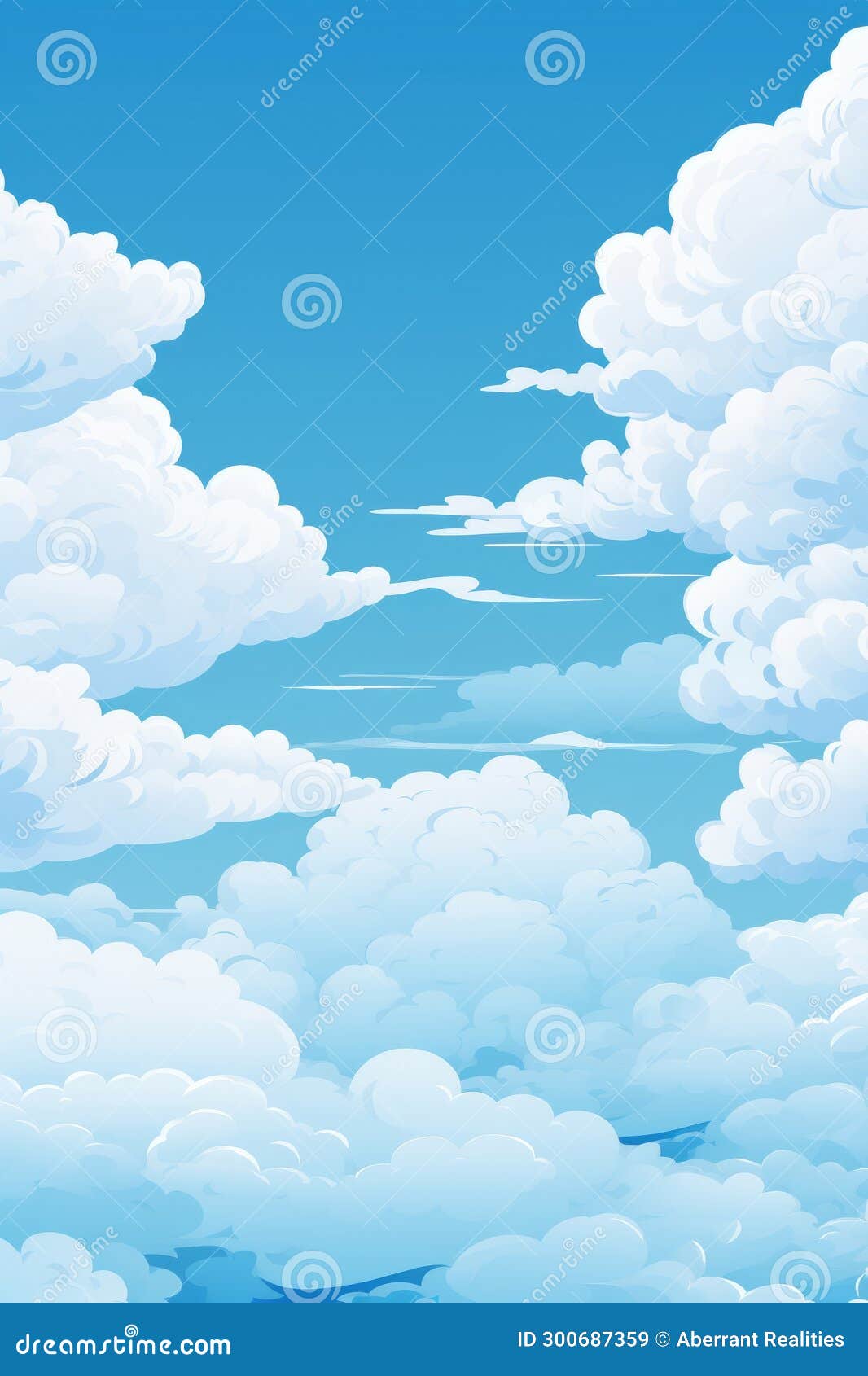 A Cartoon Illustration of Clouds in the Sky Stock Illustration ...