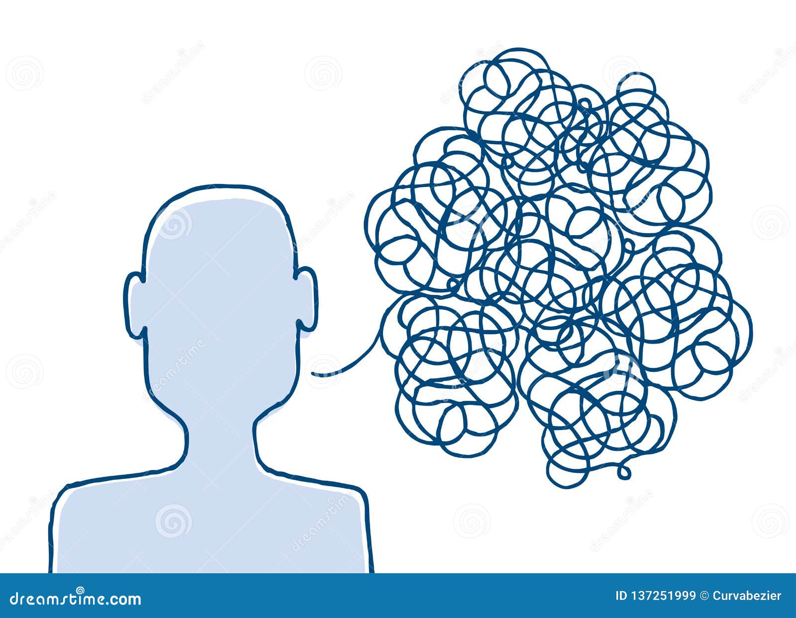 Man Communicating a Tangled Messy Message Stock Vector - Illustration ...