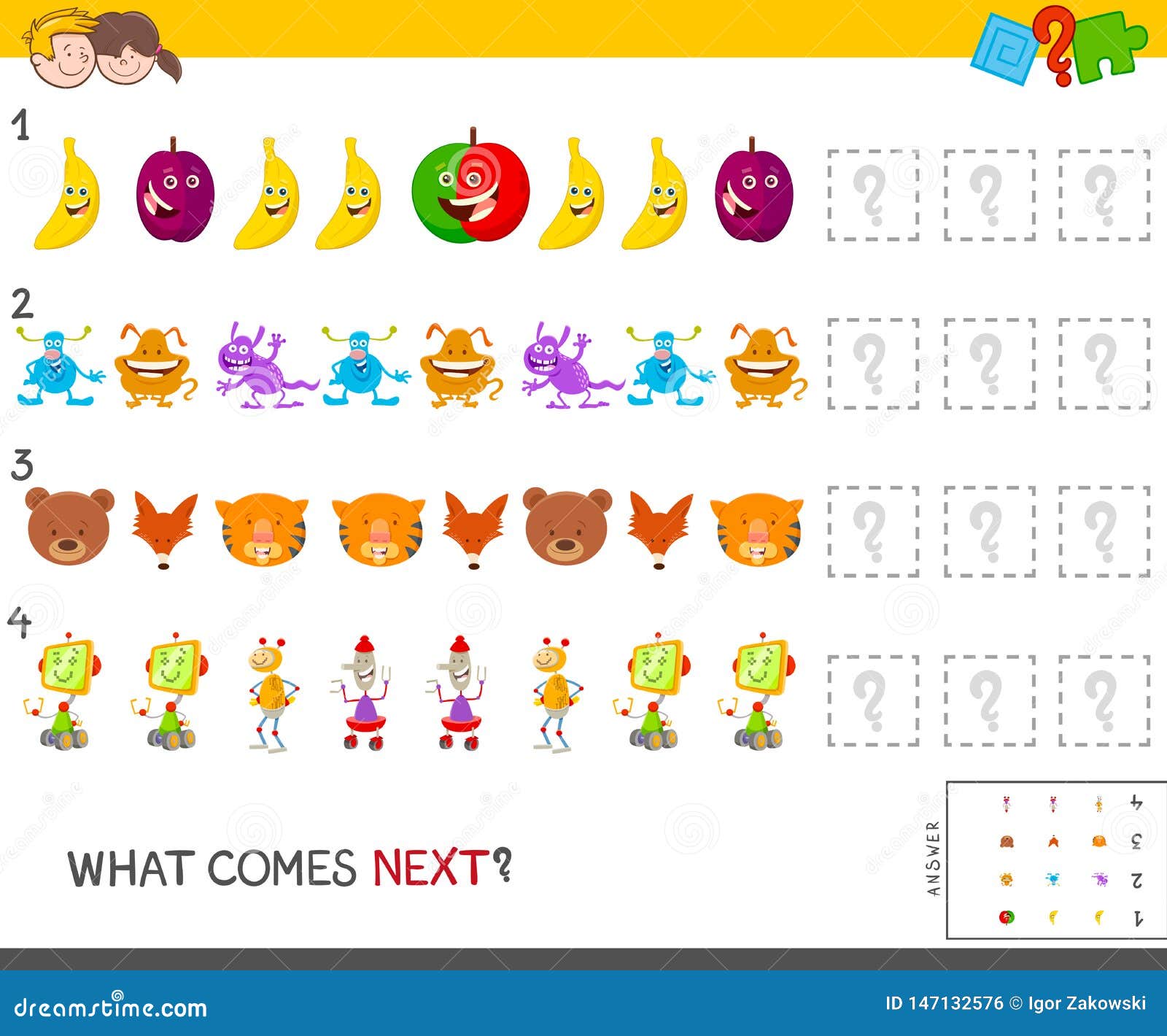 Educational Pattern Game for Children Stock Vector - Illustration of ...