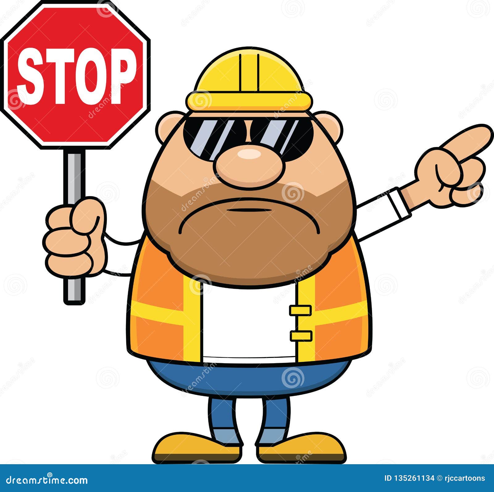 Cartoon Construction Worker Detour Stock Vector - Illustration of ... Cartoon Construction Worker Detour Stock Vector - Illustration of ...