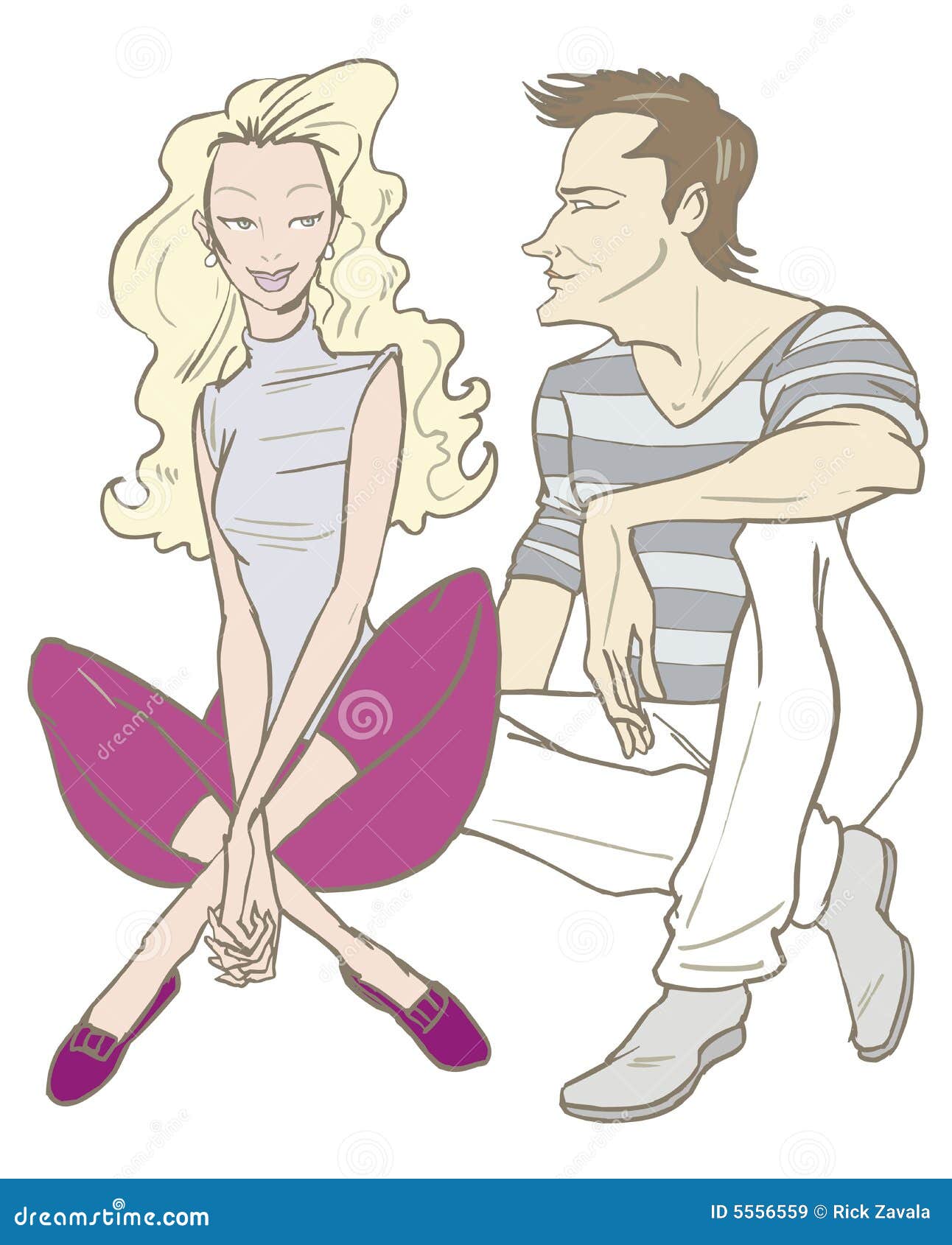 Cartoon Illustration of Couple Stock Vector - Illustration of ...