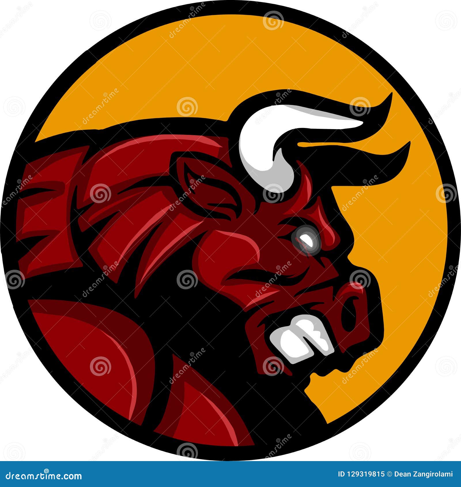 Cartoon Vector Illustration of a Crazy and Angry Bull Stock Vector ...