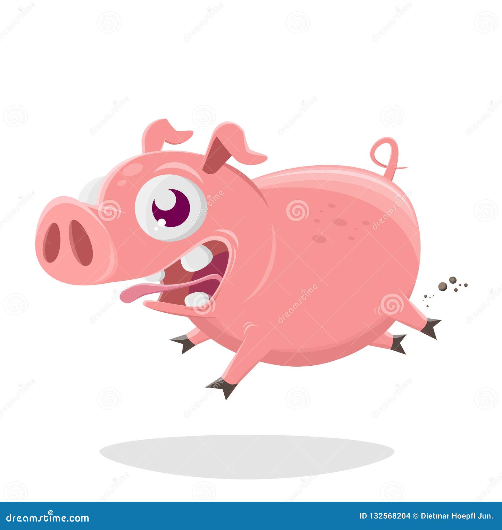Cartoon Illustration of a Crazy Pig Stock Vector - Illustration of ...
