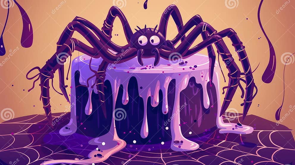 Creepy Crawly Spider Cake Cartoon Stock Illustration - Illustration of ... Creepy Crawly Spider Cake Cartoon Stock Illustration - Illustration of ...