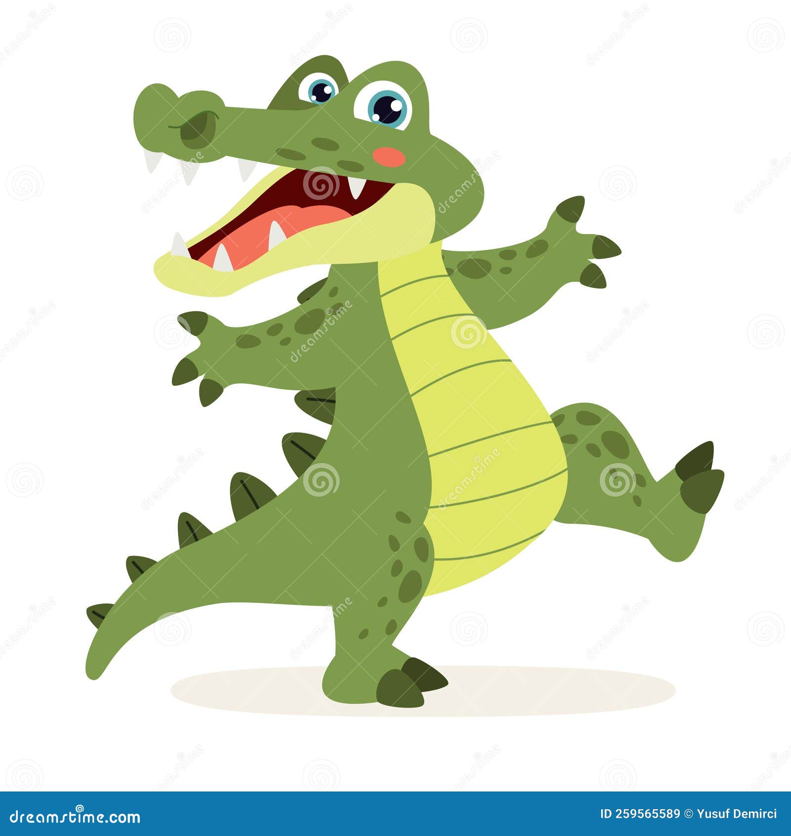 Cartoon Illustration of a Crocodile Stock Illustration - Illustration ...