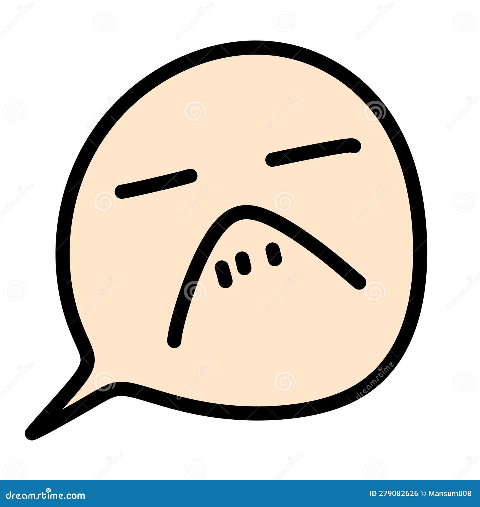 Cartoon Illustration of a Crying Angry Face Stock Illustration ...