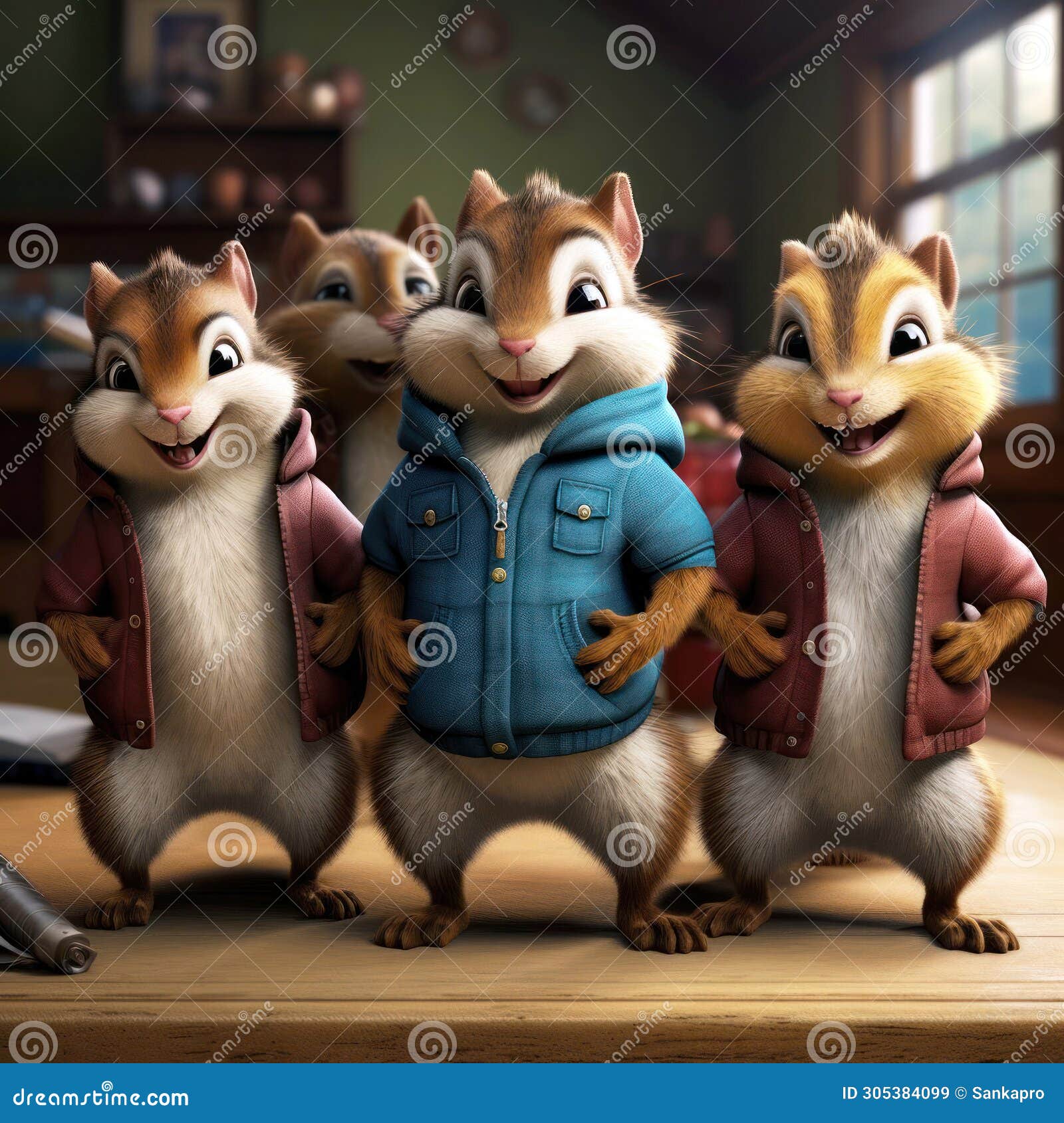 Cartoon Illustration of Cute Chipmunks12 Stock Illustration ...